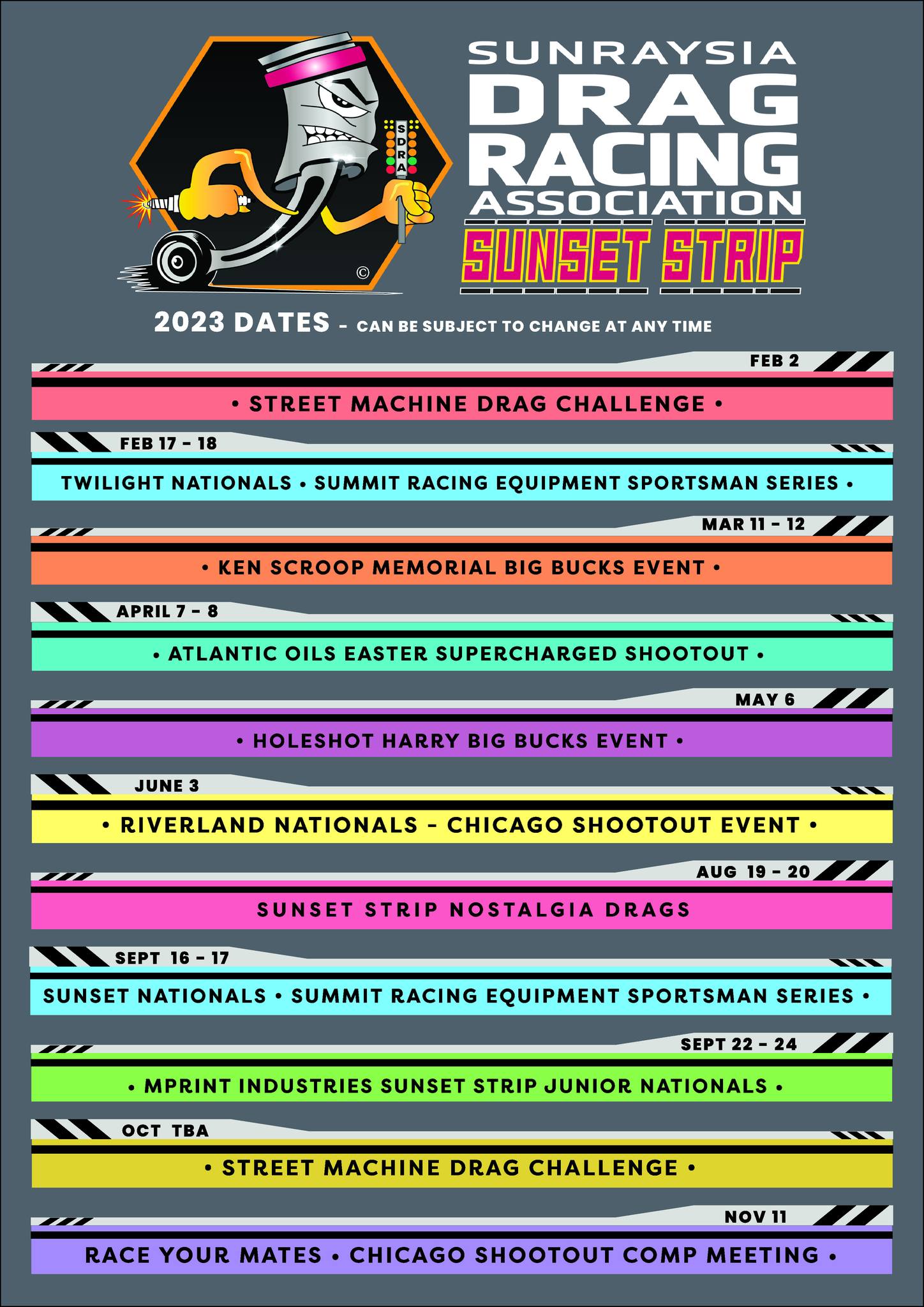 2023 REGIONAL TRACKS DRAG RACING CALENDARS - Drag News Magazine