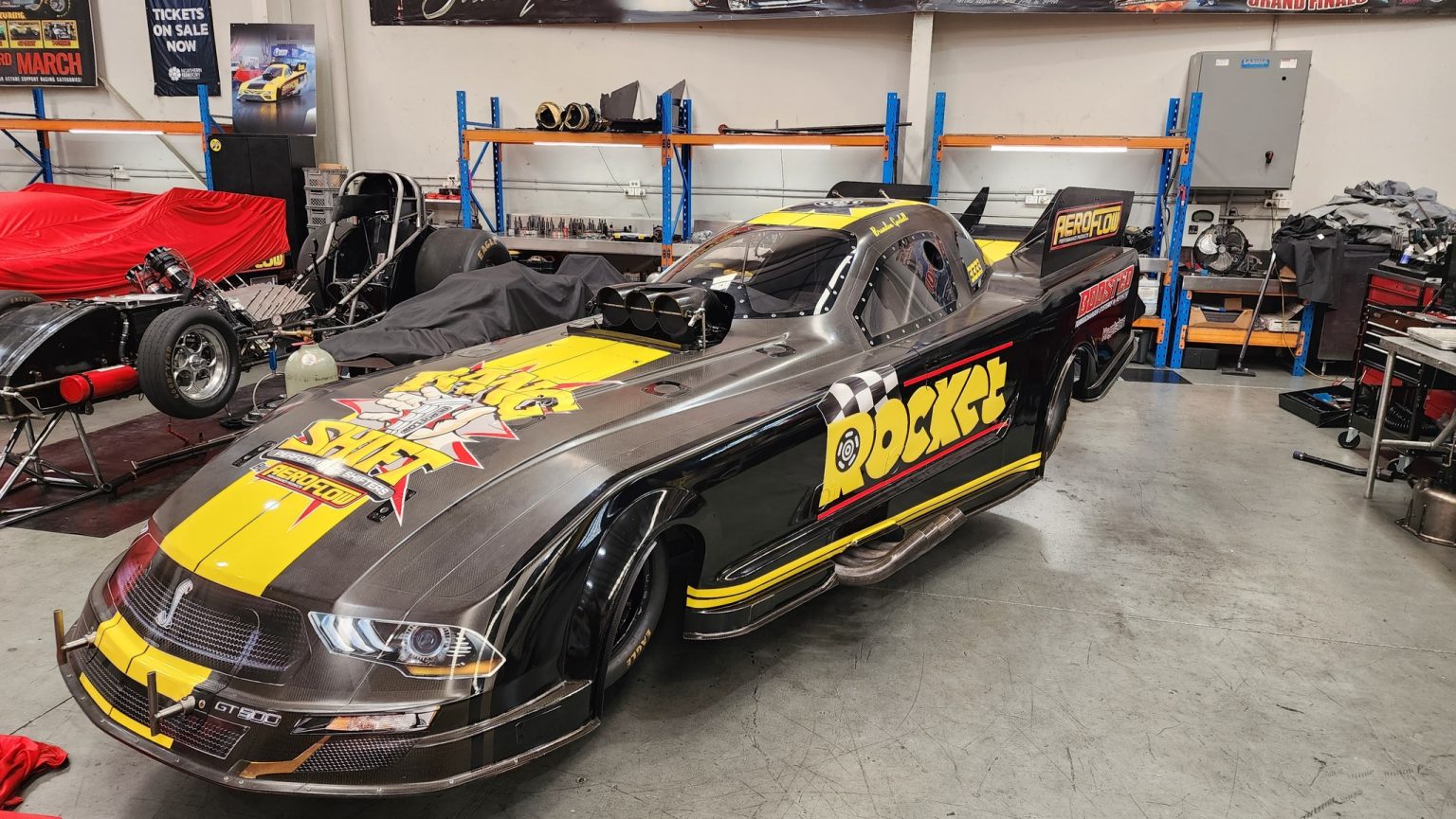 NEW ROCKET INDUSTRIES MUSTANG FUNNY CAR REVEALED - Drag News Magazine