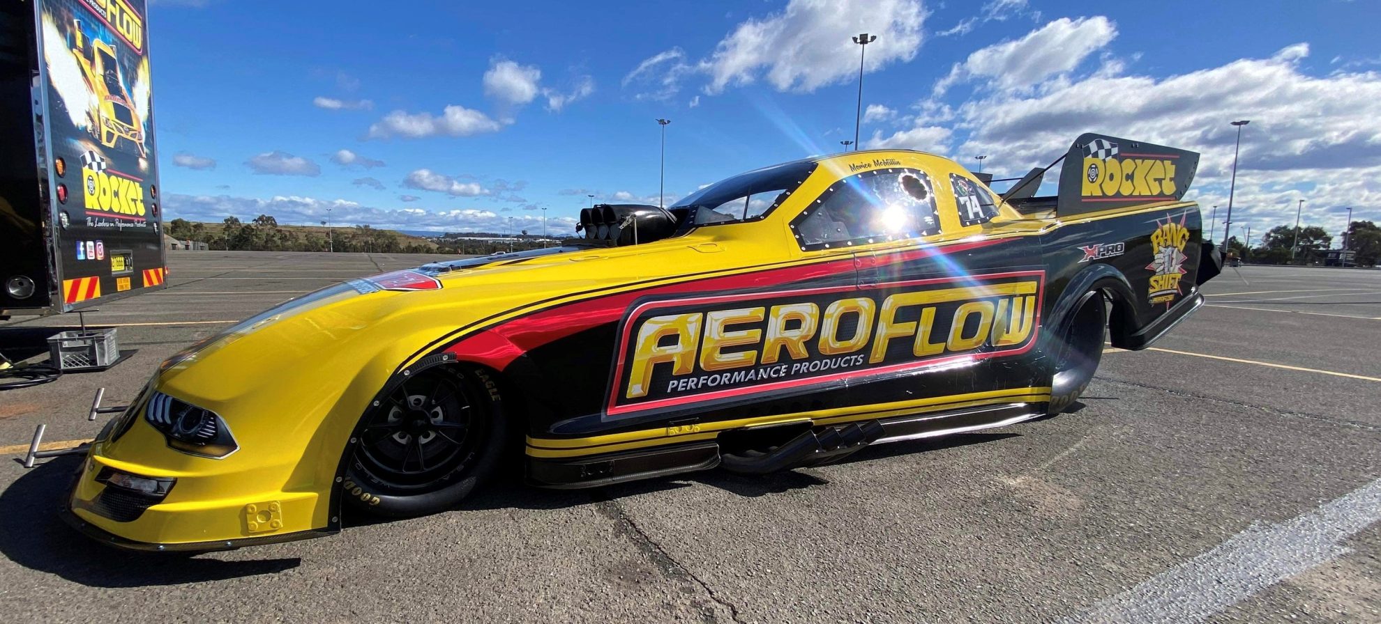 NEW MUSTANG NITRO FUNNY CAR FOR THE AEROFLOW PERFORMANCE PRODUCTS TEAM ...