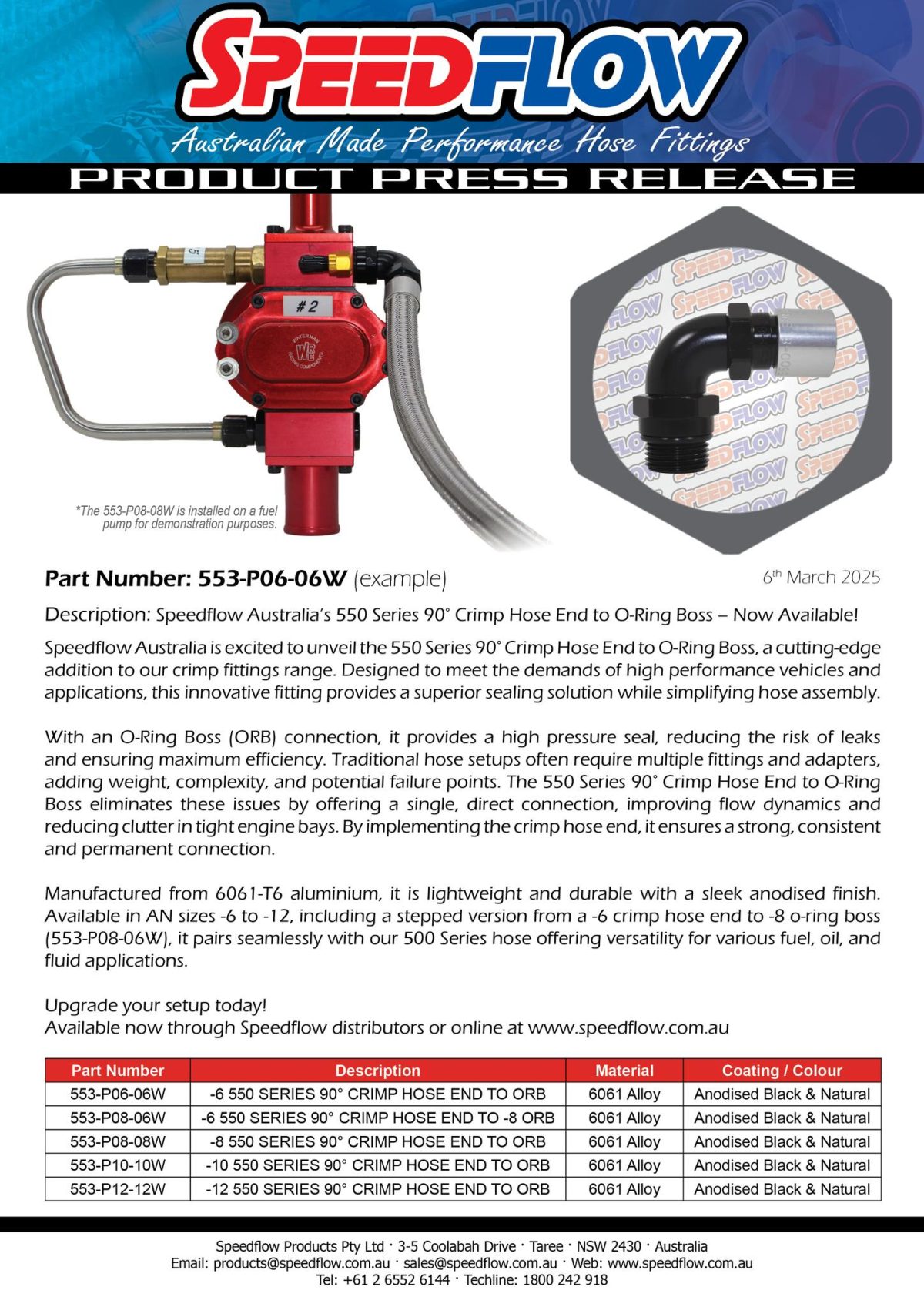 NEW PRODUCTS: SPEEDFLOW NEW FITTINGS RANGE - Drag News Magazine